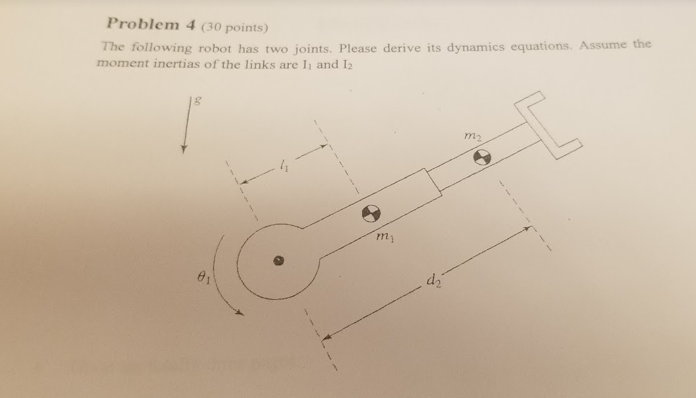 Solved Problem 4 (30 points) The following robot has two | Chegg.com