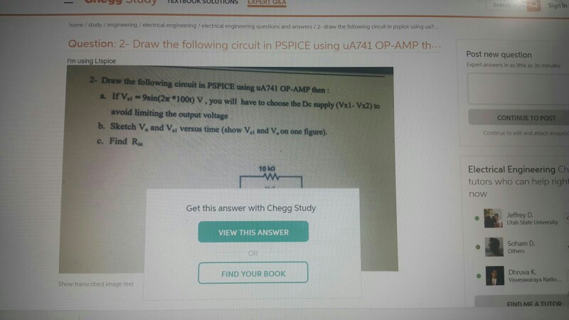 home / study /engineering/electrical engineering/ | Chegg.com
