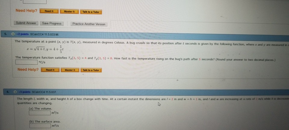 Solved Need Help? Read It MasterI Talk to Submit Answer Save | Chegg.com Solved Need Help? Read It MasterI Talk to Submit Answer Save | Chegg.com