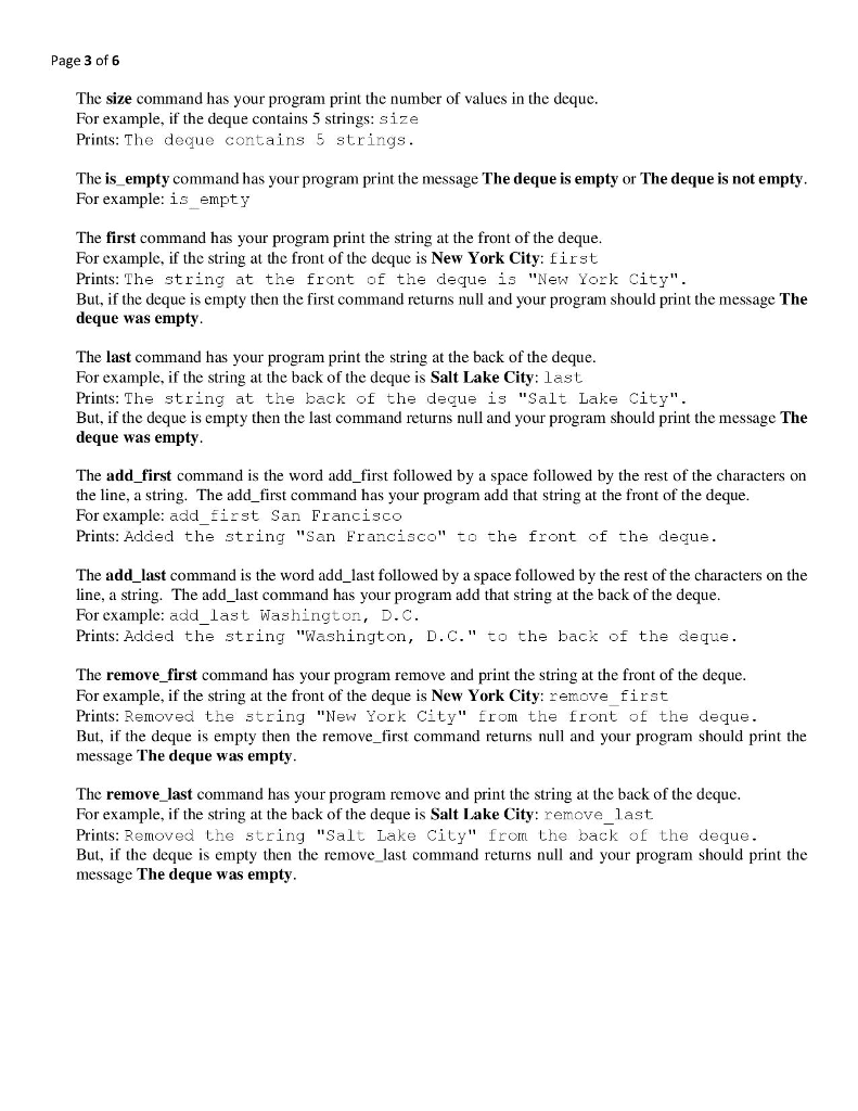 Page 1 of 6 Deque Using Stacks Assignment Overview In | Chegg.com