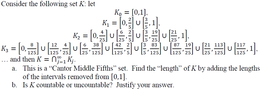 Solved Consider the following set K: let and then K = This | Chegg.com