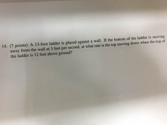 Solved A 13-foot ladder is placed against a wall. If the | Chegg.com