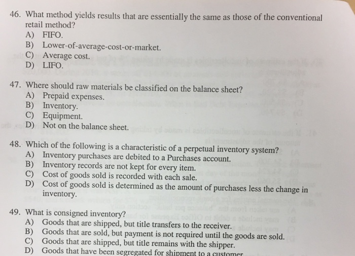 Solved What method yields results that are essentially the | Chegg.com