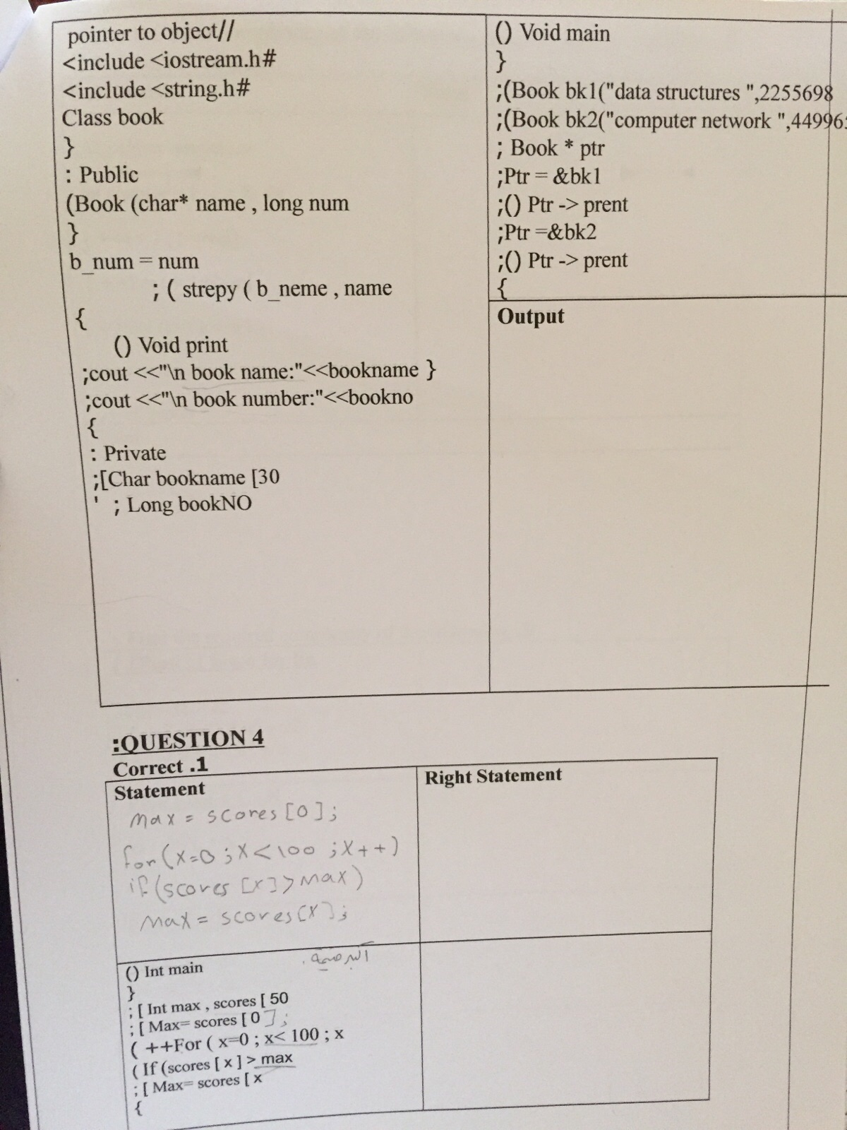 Solved pointer to object// prent :0 Ptr->prent Output | Chegg.com