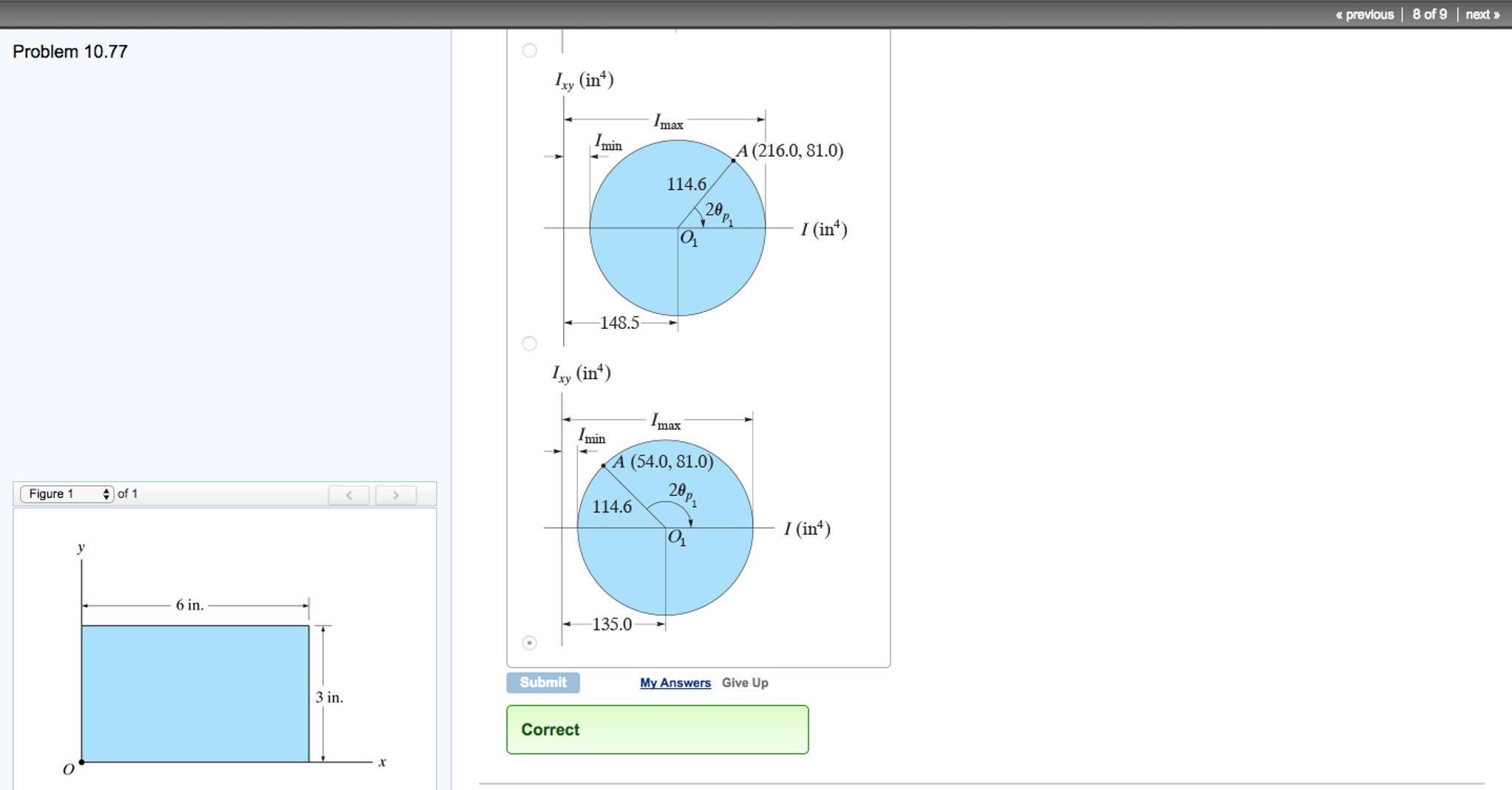 Problem 10.77 Figure 1 of 1 6 in 3 in Part A Select | Chegg.com