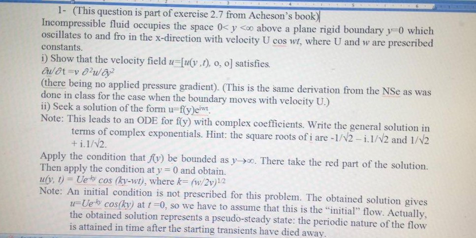 Solved (This question is part of exercise 2.7 from Acheson’s | Chegg.com
