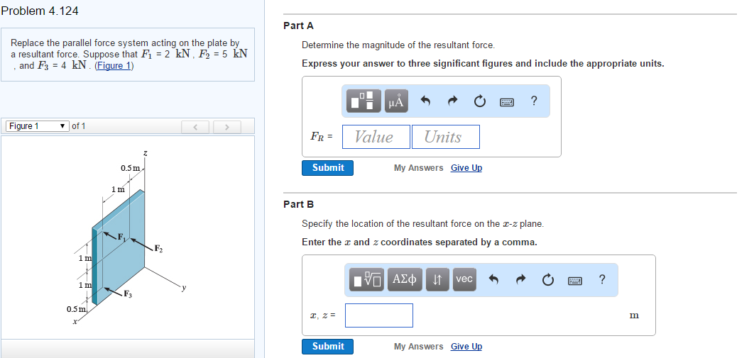 Solved Replace the parallel force system acting on the plate | Chegg.com