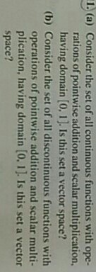 Solved Consider the set of all continuous functions with | Chegg.com