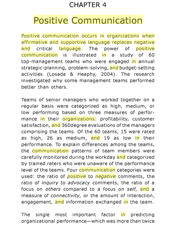 Solved In this chapter positive communication. What are some | Chegg.com