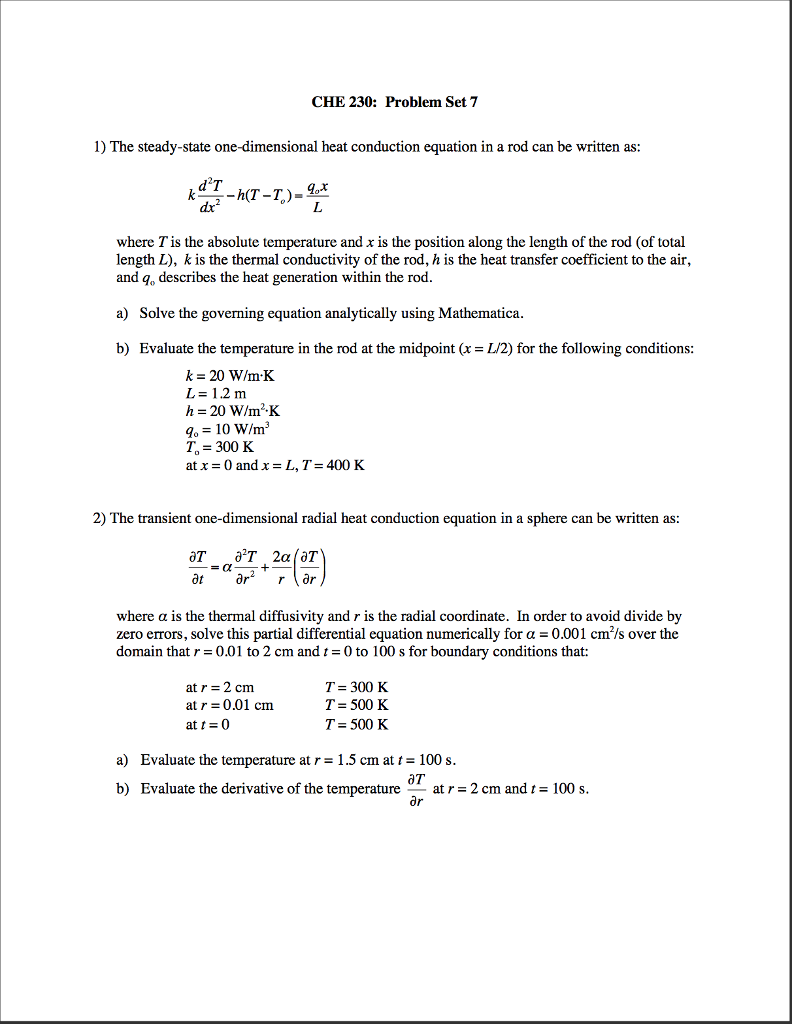 Solved The Steady State One Dimensional Heat Conduction