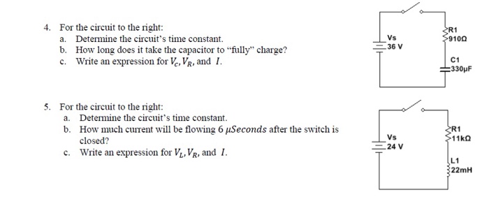 Solved For the circuit to the right: Determine the circuit's | Chegg.com