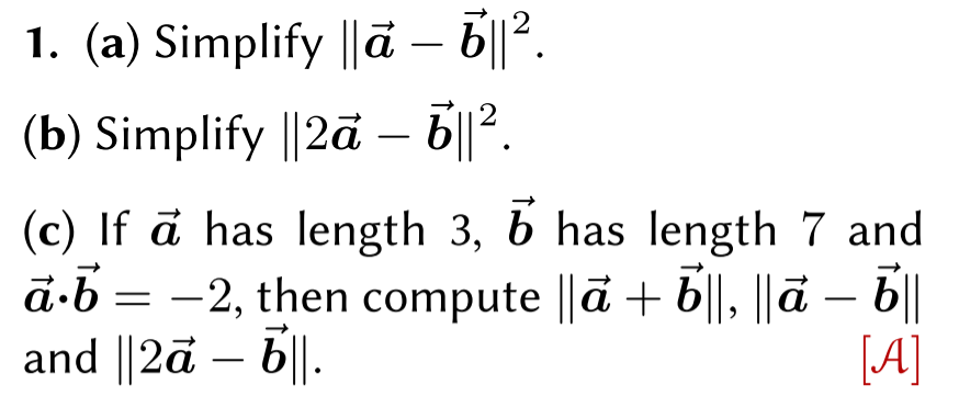 Solved Simplify ||vector a - vector b||^2. Simplify ||2 | Chegg.com