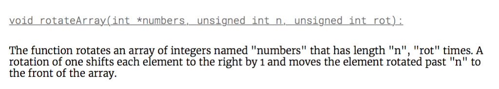 Solved void rotateArray(int *numbers,_unsigned int | Chegg.com