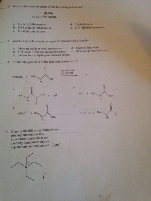 Solved What is the common name of the following compound? | Chegg.com