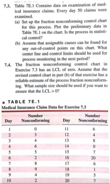 .3. Table 7E.1 Contains data on examination of med- | Chegg.com