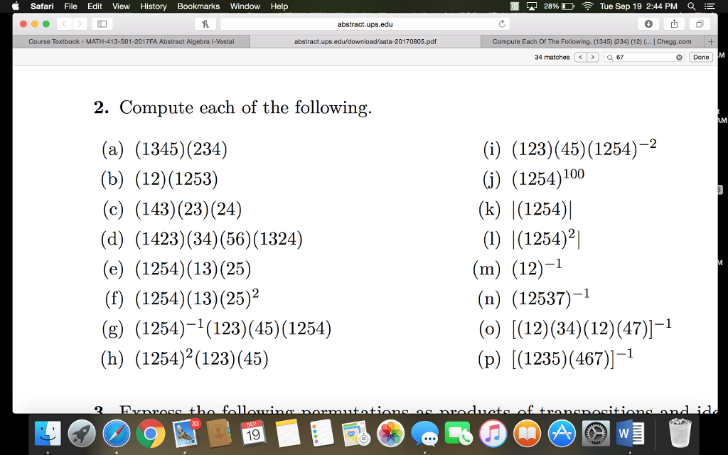 Solved 亚동 2896 D. . Tue Sep 19 2:44 PM 0山 Safari File Edit | Chegg.com