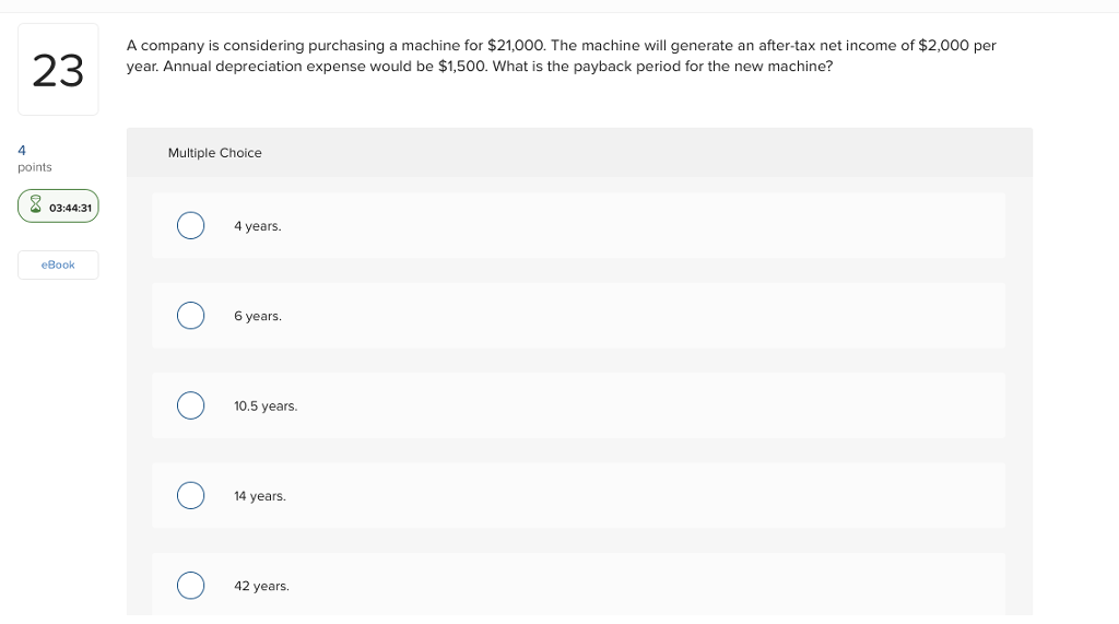 Solved A company is considering purchasing a machine for | Chegg.com