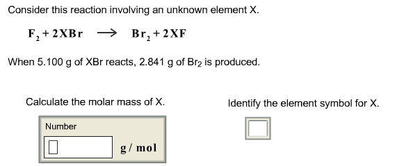 Solved Consider this reaction involving an unknown element | Chegg.com