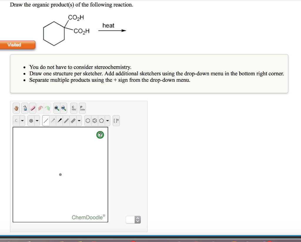 Solved Draw the organic product(s) of the following | Chegg.com