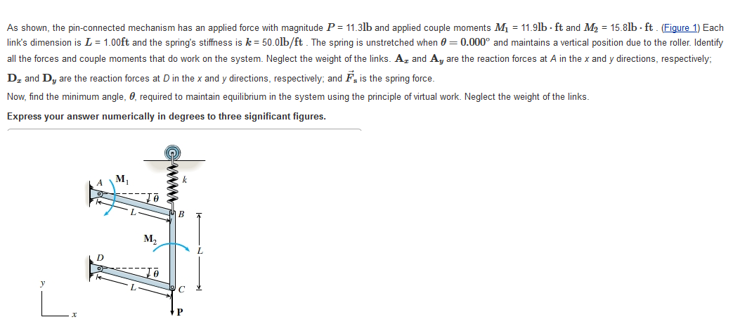 As shown, the pin-connected mechanism has an applied | Chegg.com