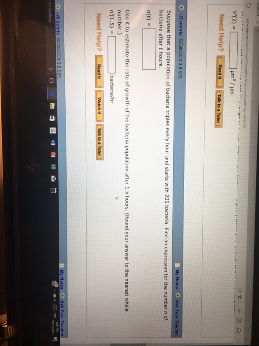 Solved Suppose that a population of bacteria triples every | Chegg.com