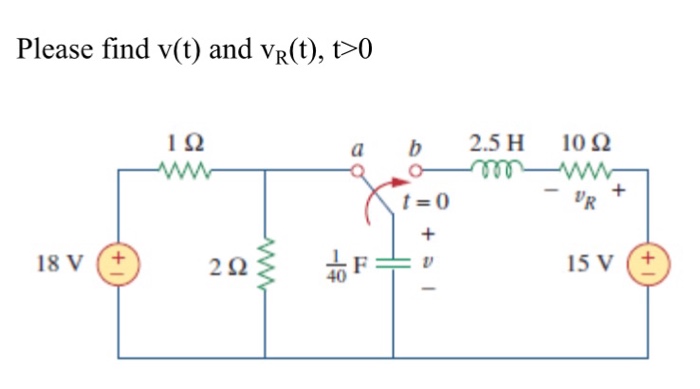 Solved Find v(t) and v_R(t), t > 0 | Chegg.com