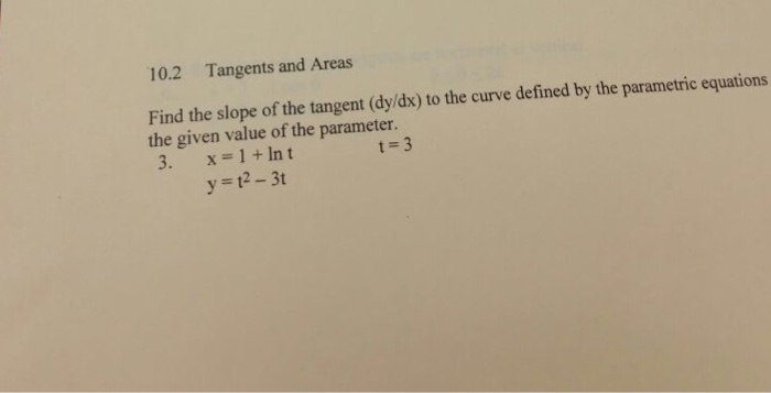 Solved Find the slope of the tangent (dy/dx) to the curve | Chegg.com