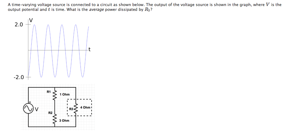 Solved A time-varying voltage source is connected to a | Chegg.com