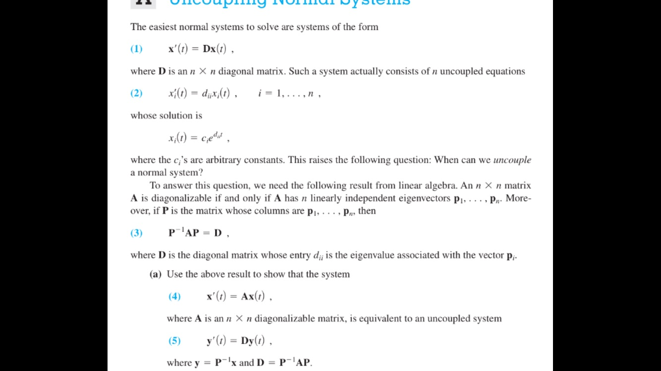 The easiest normal systems to solve are systems of | Chegg.com