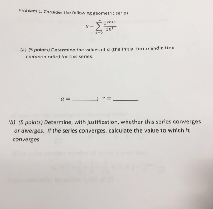 Solved Consider the following geometric series S = | Chegg.com