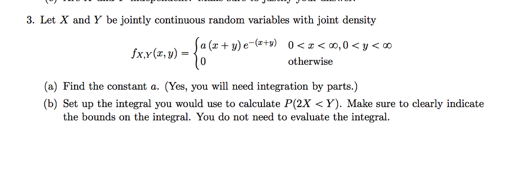 Solved 3. Let X and Y be jointly continuous random variables | Chegg.com