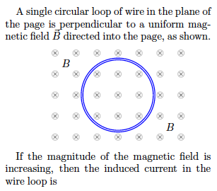 Solved A single circular loop of wire in the plane of the | Chegg.com