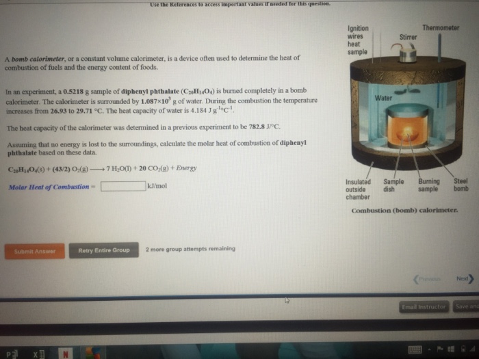 Solved A bomb calorimeter, or a constant volume calorimeter, | Chegg.com