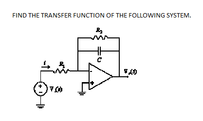 Solved Find the transfer function of the following system. | Chegg.com