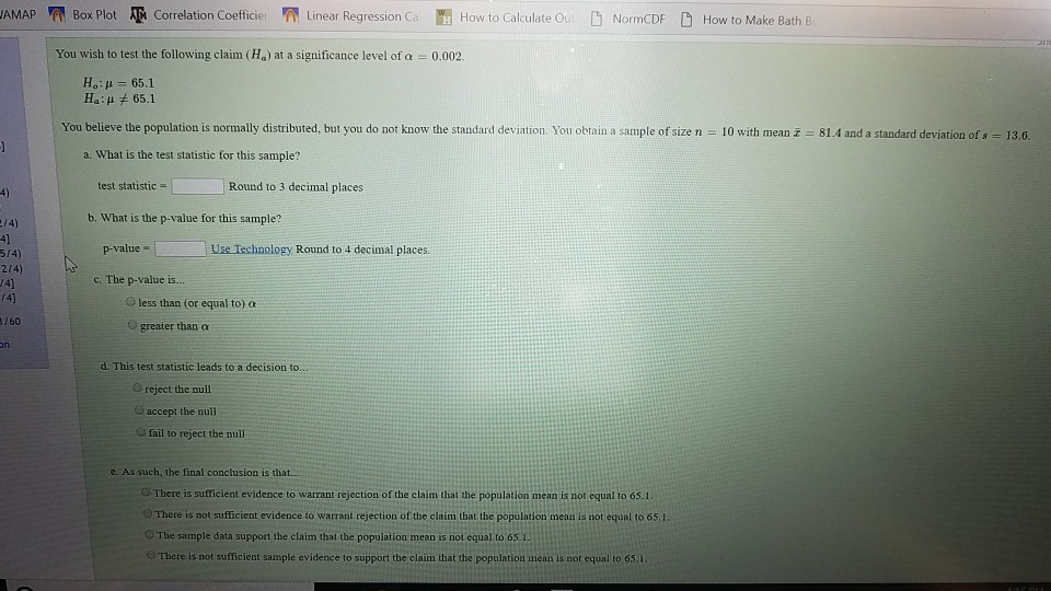 Solved Amap A Box Plot Correlation Coefficie Linear