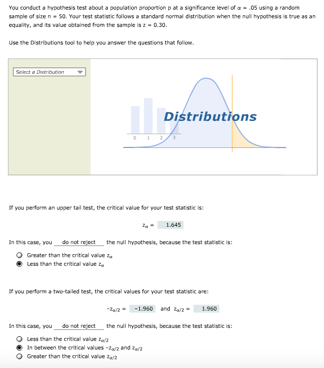 Solved You conduct a hypothesis test about a population | Chegg.com