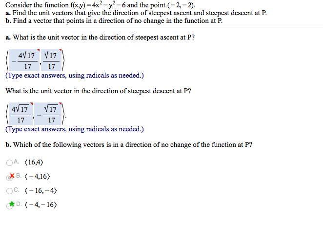 Solved Consider the function f(x,y) = 4x2 - y2 -6 and the | Chegg.com