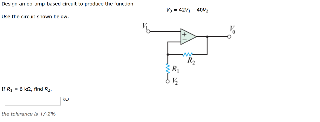 Solved Design an op-amp-based circuit to produce the | Chegg.com