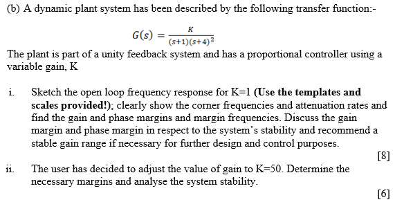 Solved A dynamic plant system has been described by the | Chegg.com
