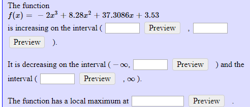 Solved The function f(x)=−2x^3+8.28x^2+37.3086x+3.53 is | Chegg.com