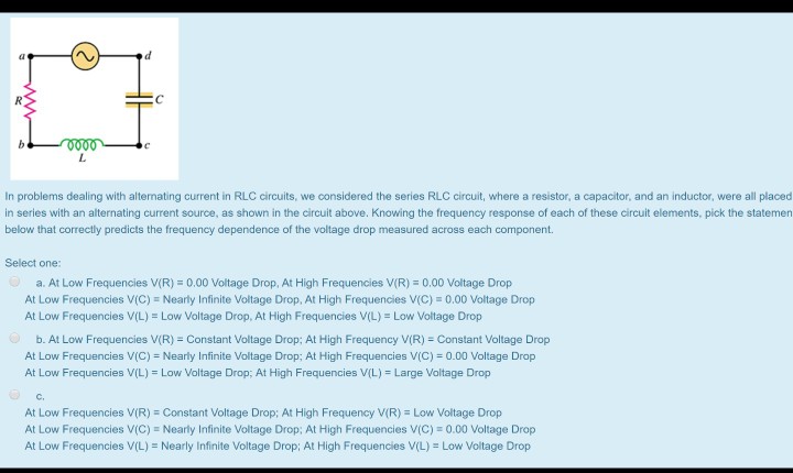 Solved In problems dealing with alternating current in RLC | Chegg.com