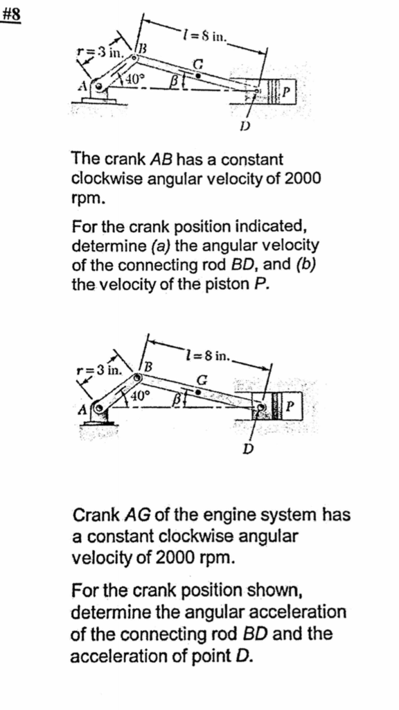 Solved The crank AB has a constant clockwise angular | Chegg.com
