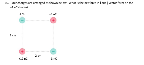 Solved Four charges are arranged as shown below. What is the | Chegg.com