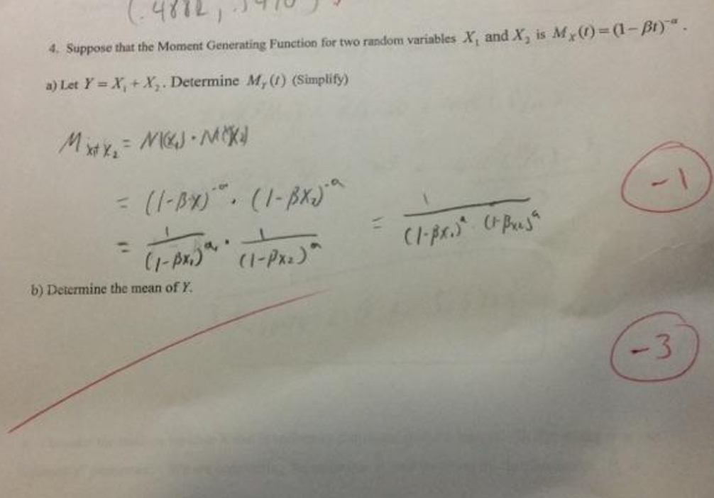 Solved Suppose that the Moment Generating Function for two | Chegg.com
