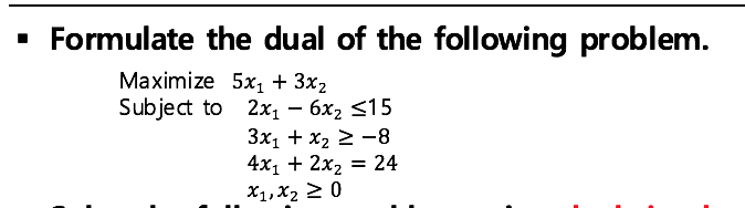 Solved Formulate The Dual Of The Following Problem