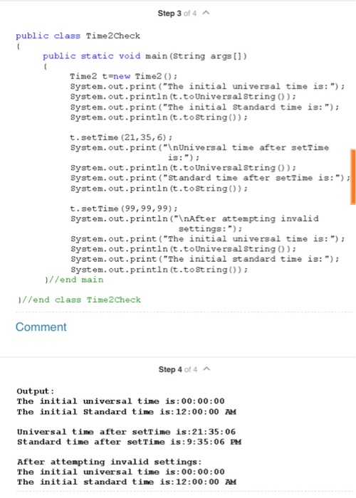 Step 1 of 4 A Time class declaration with overloaded | Chegg.com