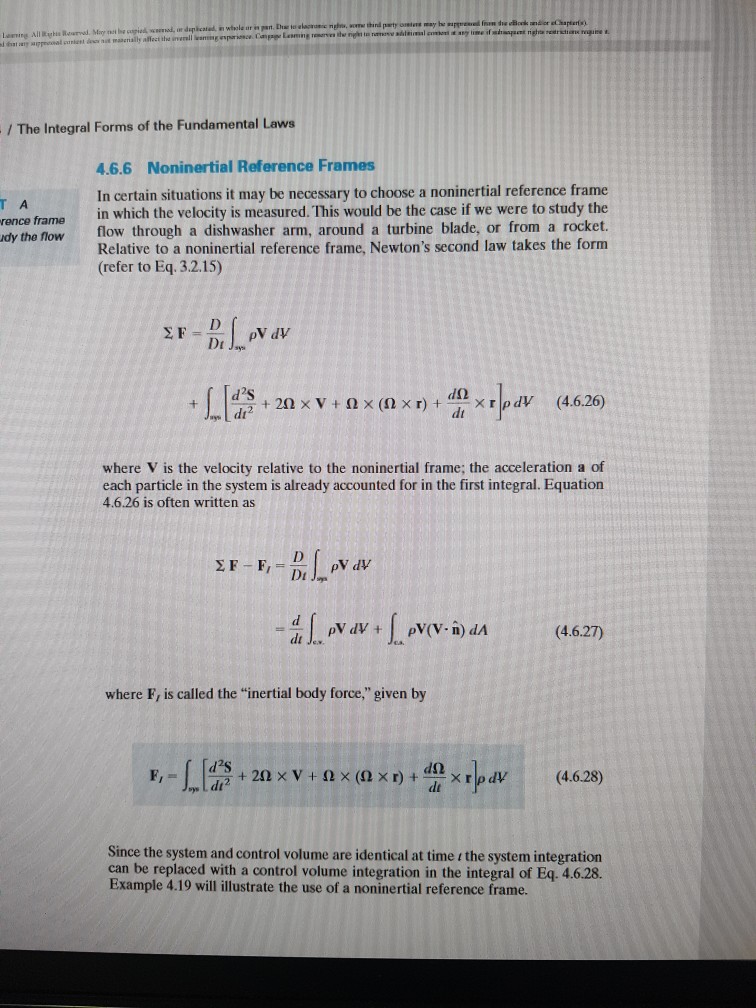 Solved / The Integral Forms of the Fundamental Laws 4.6.6 | Chegg.com