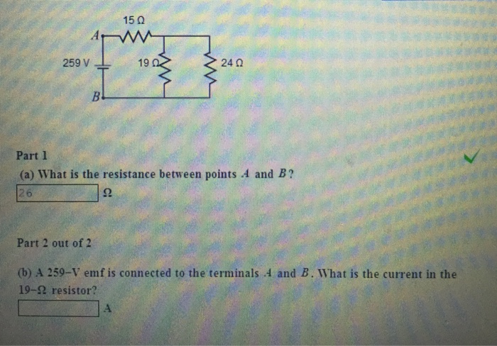 Solved Part 1 (a) What is the resistance between points A | Chegg.com