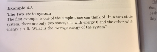 Solved Example 4.3 The two state system The first example is | Chegg.com