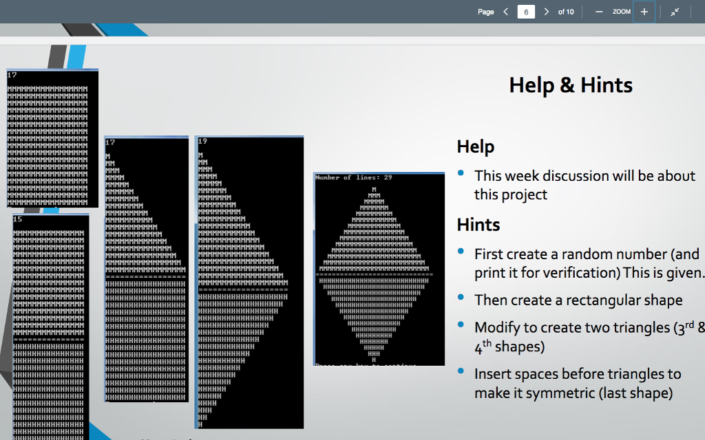 Solved C Programing Creating A Diamond Shape With Unique